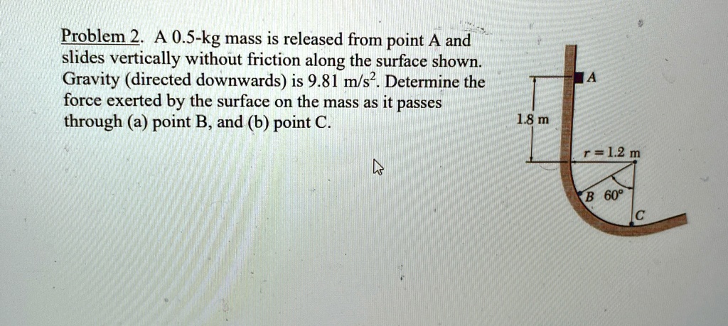 problem 2 a 05 kg mass is released from point a and slides vertically ...