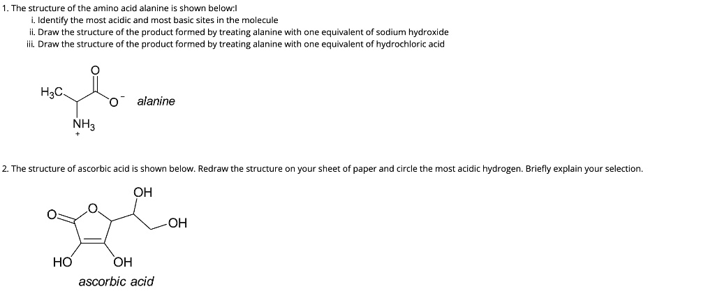the structure ofthe amino acid ilanine shown below i identify the most ...