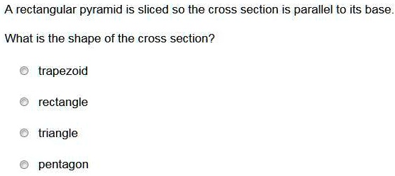 'Can anyone help me out with this? A rectangular pyramid is sliced so ...