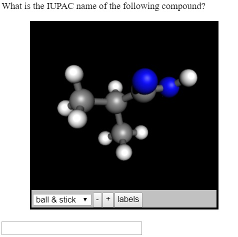 SOLVED: What is the IUPAC name of the following compound? ball stick labels
