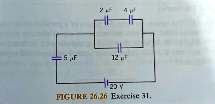 SOLVED: Consider the arrangement of capacitors shown in figure 26.26. Find the energy stored in ...