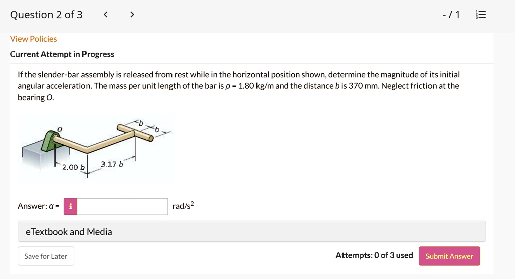 SOLVED: If the slender-bar assembly is released from rest while in the horizontal position shown ...