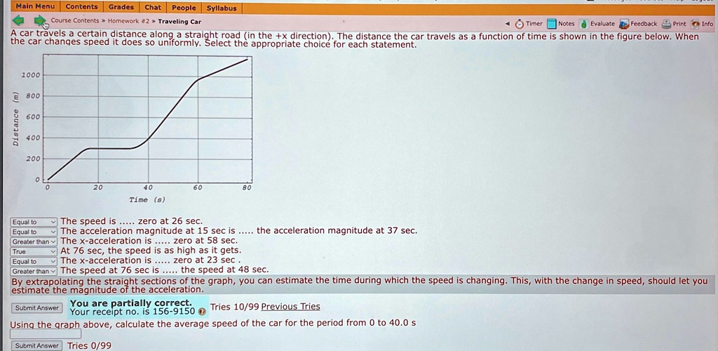 SOLVED: A car travels a certain distance along a straight road (in the +x direction). The ...