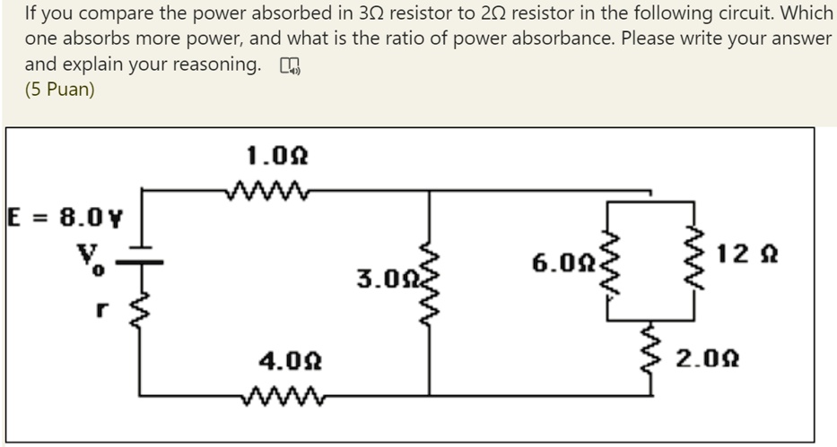 SOLVED: If you compare the power absorbed in a 30-ohm resistor to a 202 ...