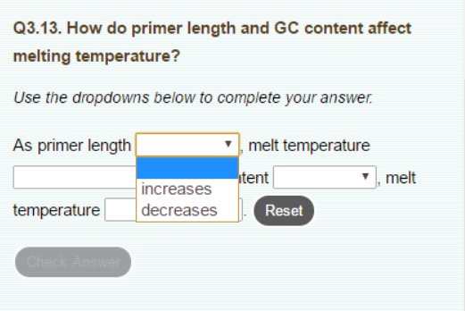 SOLVED: Q3.13. How do primer length and GC content affect melting ...