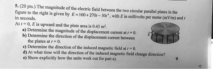 SOLVED: 5. (20 pts ) The magnitude of the electric field figure to the ...