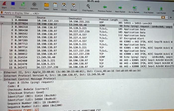 SOLVED: Please examine the corresponding ping reply packet. What are the ICMP type and code ...