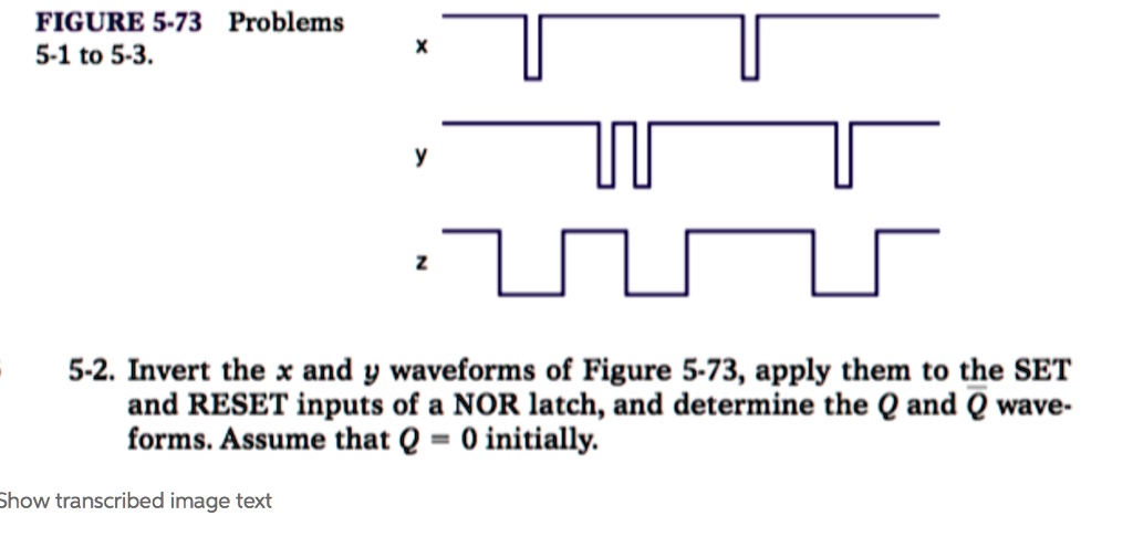 SOLVED: FIGURE 5-73 Problems 5-1 to 5-3. y 5-2. Invert the x and y waveforms of Figure 5-73 ...