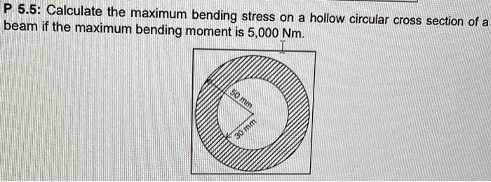 SOLVED: 5.5 please P 5.5:Calculate the maximum bending stress on a ...