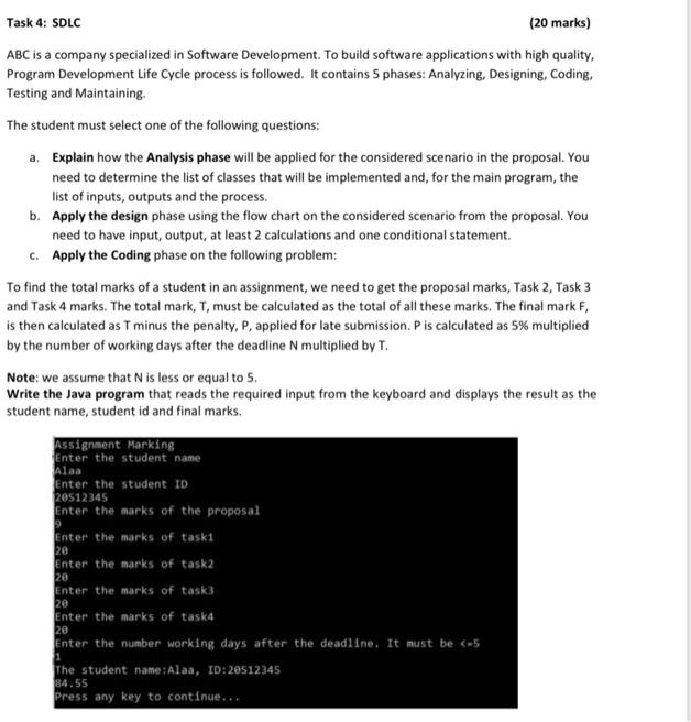 SOLVED: Task 4: SDLC (20 marks) ABC is a company specialized in ...
