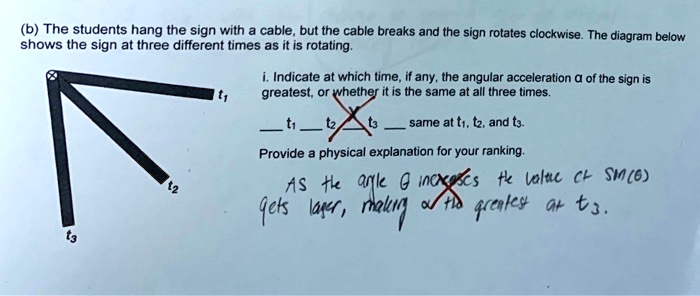 b the students hang the sign with cable but the cable breaks and the ...