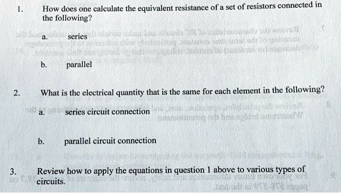 SOLVED: How does one calculate the equivalent resistance of a set of ...
