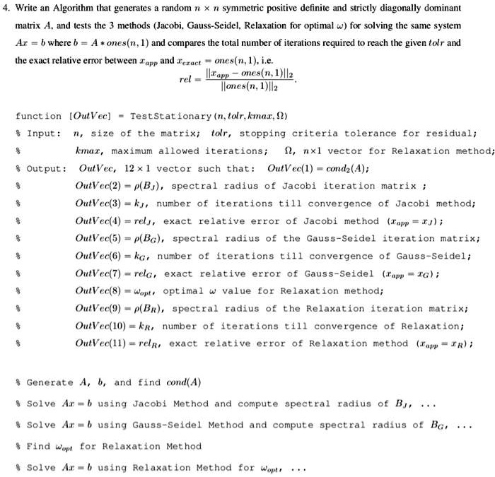 write an algorithm that generales random symmetric positive definite ...
