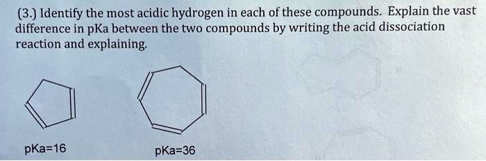 VIDEO solution: Identify the most acidic hydrogen in each of these compounds. Explain the vast ...