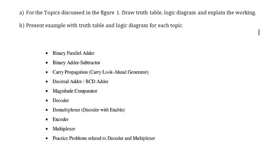 SOLVED: a) For the topics discussed in Figure 1, draw a truth table ...