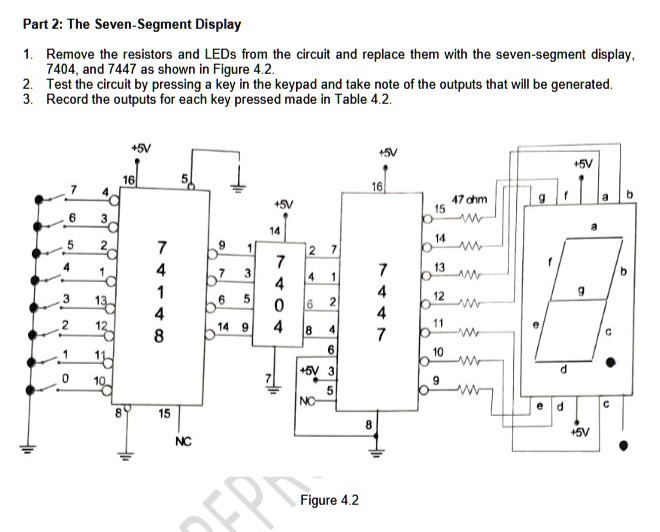 part 2 the seven segment display 1 remove the resistors and leds from the circuit and replace ...