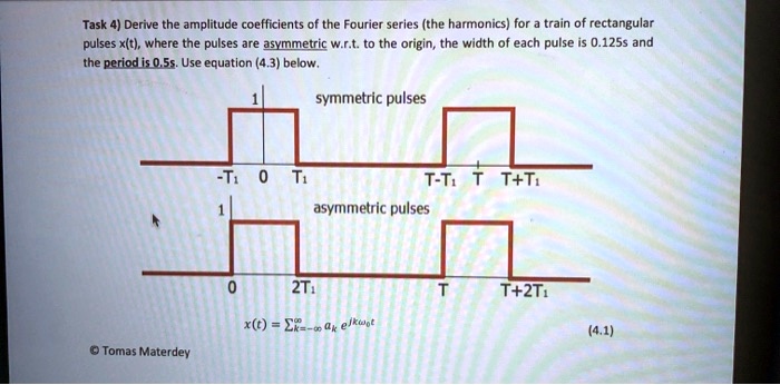 SOLVED: Task 4) Derive the amplitude coefficients of the Fourier series ...