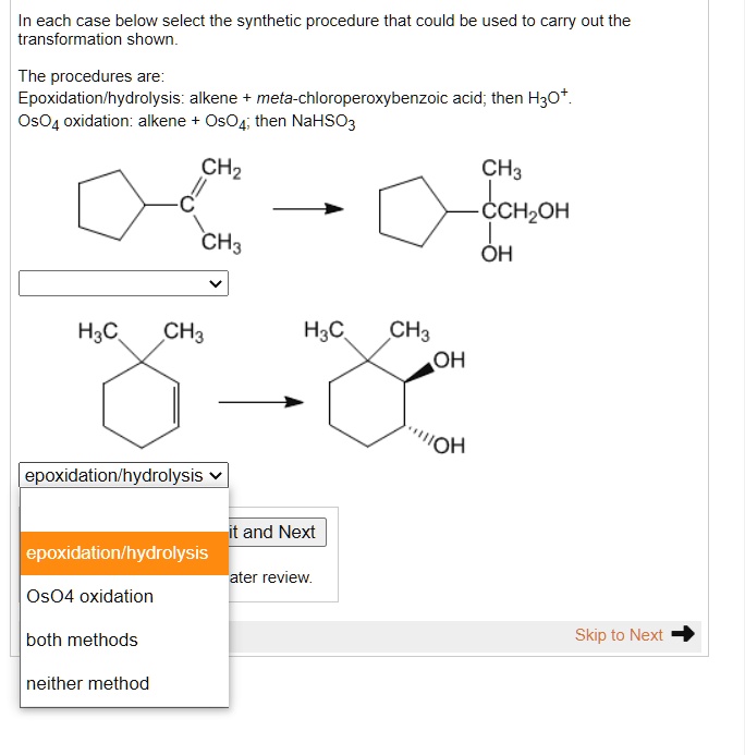 Solved In Each Case Below Select The Synthetic Procedure That Could