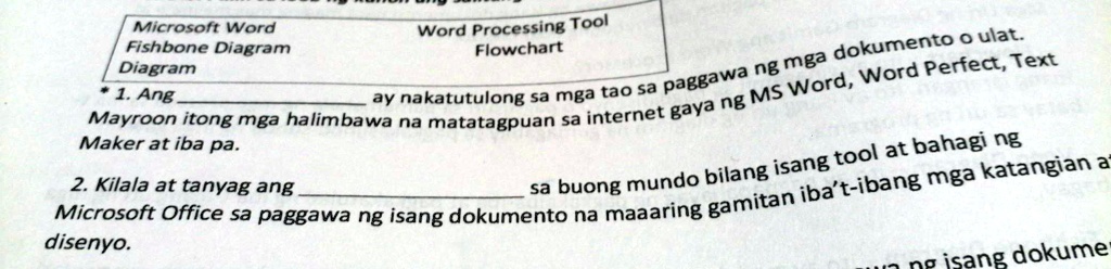 Microsoft Word Fishbone Diagram Diagram * 1. Ang ay nakatutulong sa mga ...