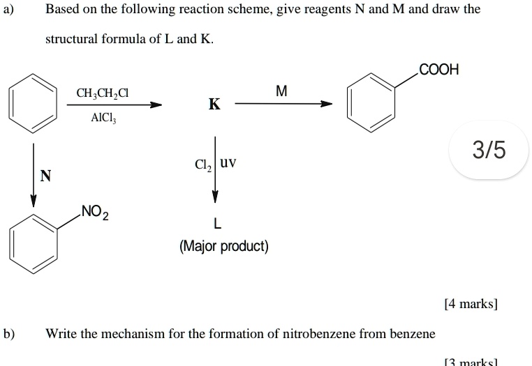 a based on the following reaction scheme give reagents n and m and draw ...