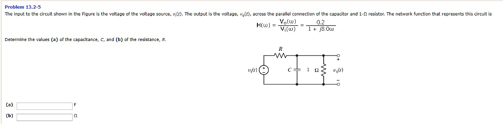 problem 132 5 the input to the circuit shown in the figure is the voltage of the voltage source ...