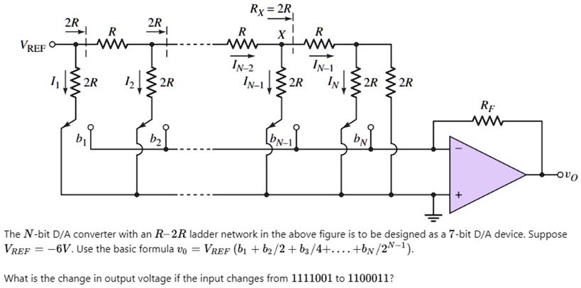The N Bit Da Converter With An R 2r Ladder Network In The Above Figure Is To Be Designed As A 7 