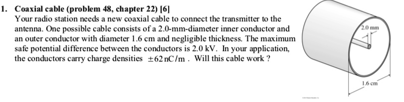 SOLVED: Coaxial cable problem 48, chapter 22: Your radio station needs ...