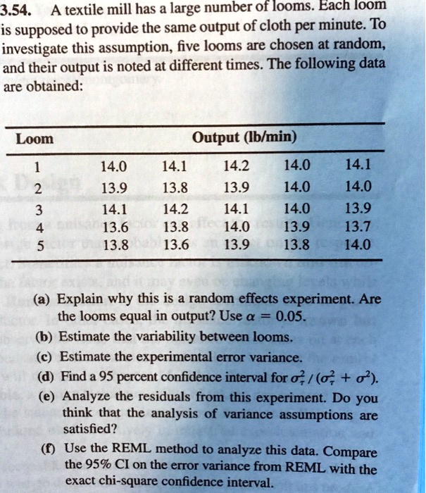VIDEO solution: 3.54. A textile mill has a large number of looms. Each ...