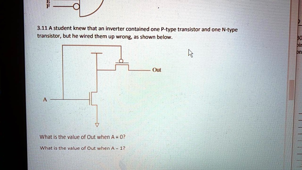 3.11 A student knew that an inverter contained one P-type transistor ...