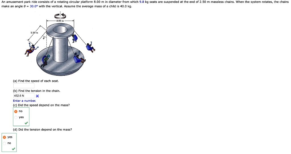SOLVED: An amusement park consists of a rotating circular platform with ...