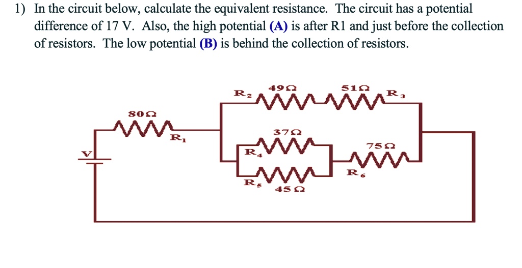 SOLVED: 1) In the circuit below, calculate the equivalent resistance ...