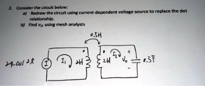 2. Consider the circuit below: a) Redraw the circuit using current-dependent voltage source to ...