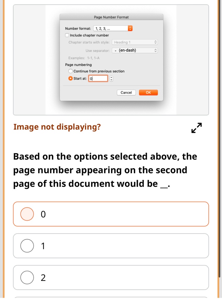 Page Number Format Number format: 1, 2, 3, ... Include chapter number ...
