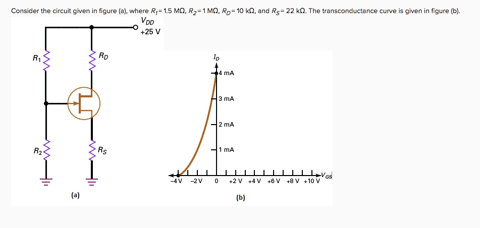 SOLVED: Q8 1) Determine VGS using the transconductance curve. Round the final answer to one ...