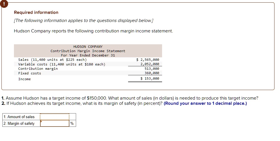 Required Information The following information applies to the questions ...