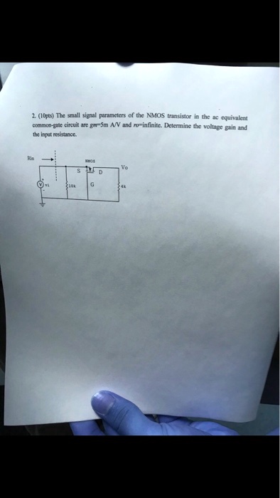 SOLVED: The small signal parameters of the NMOS transistor in the AC ...