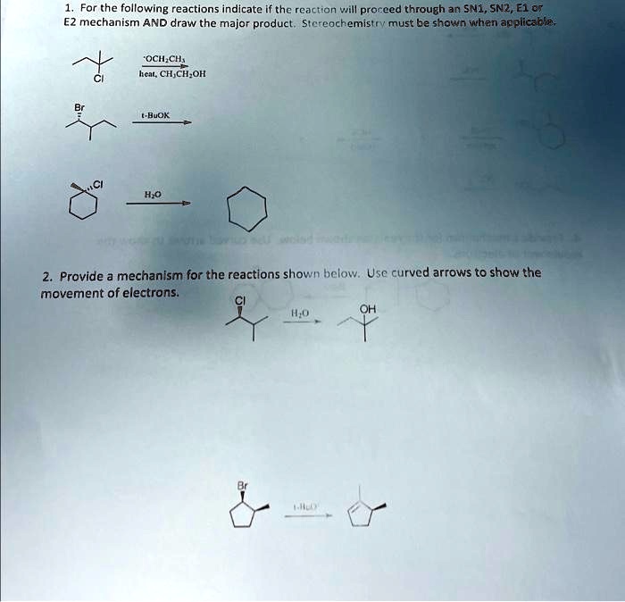 1. For the following reactions indicate if the reaction will proceed ...