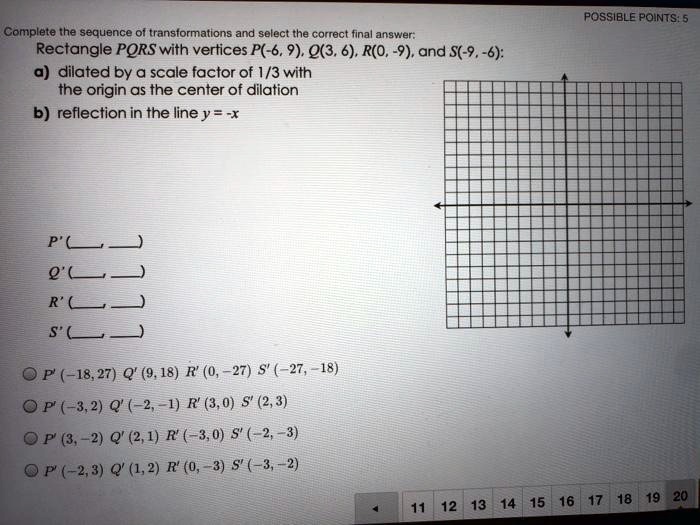 SOLVED: POSSIBLE POINTS: 5 Complete the sequence 0l transtormations and ...