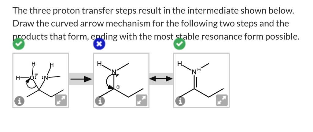 SOLVED: The three proton transfer steps result in the intermediate shown below Draw the curved ...