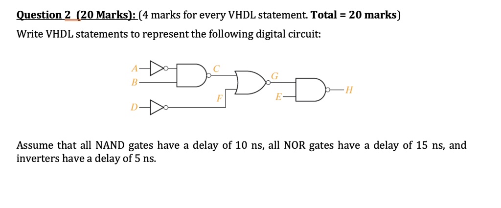SOLVED: Question 2 (20 Marks): (4 marks for every VHDL statement. Total ... SOLVED: Question 2 (20 Marks): (4 marks for every VHDL statement. Total ...