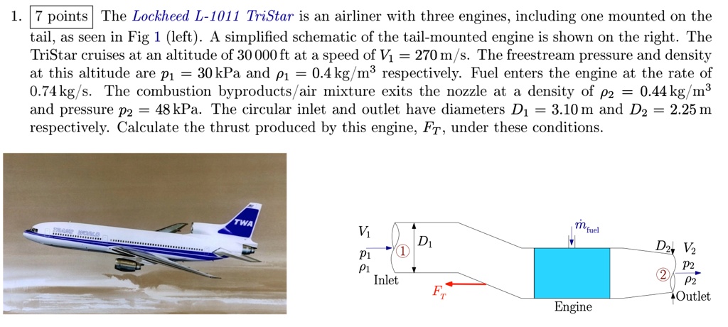SOLVED: The Lockheed L-1011 TriStar is an airliner with three engines ...