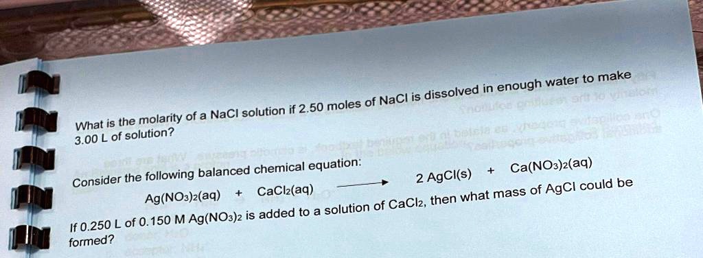 VIDEO solution: 3.00 L of solution? Consider the following balanced chemical equation: AgNO3(aq ...