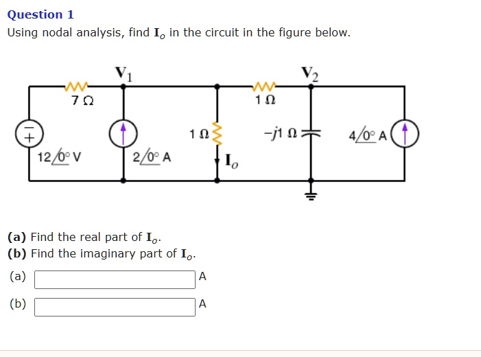 SOLVED: Using nodal analysis, find Io in the circuit in the figure below. Question 1 Using nodal ...
