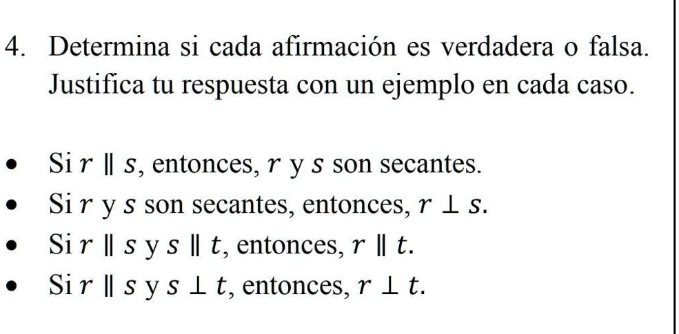 determina si cada afirmacion es verdadera o falsa justifica tu ...