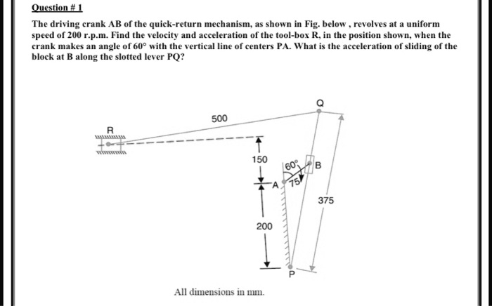 The driving crank AB of the quick-return mechanism, as shown in the ...