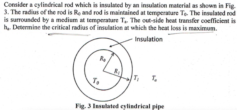 SOLVED: Consider a cylindrical rod which is insulated by an insulation ...