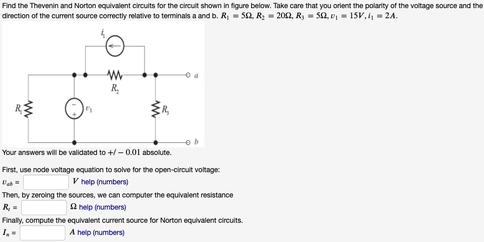 SOLVED: Find the Thevenin and Norton equivalent circuits for the circuit shown in the figure ...