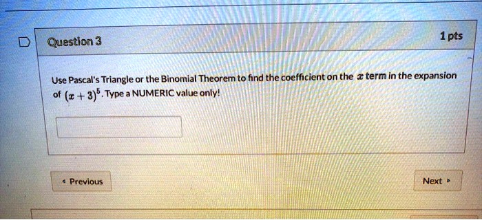 SOLVED: Question 3 1pts Use Pascal SOLVED: Question 3 1pts Use Pascal