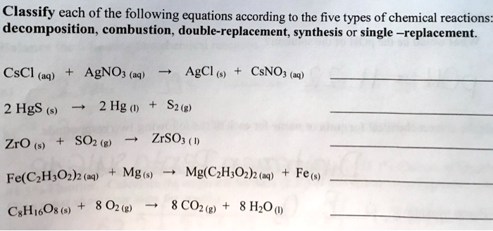 SOLVED: Classify each of the following equations according to the five ...
