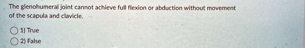 The glenohumeral joint cannot achieve full flexion or abduction without ...